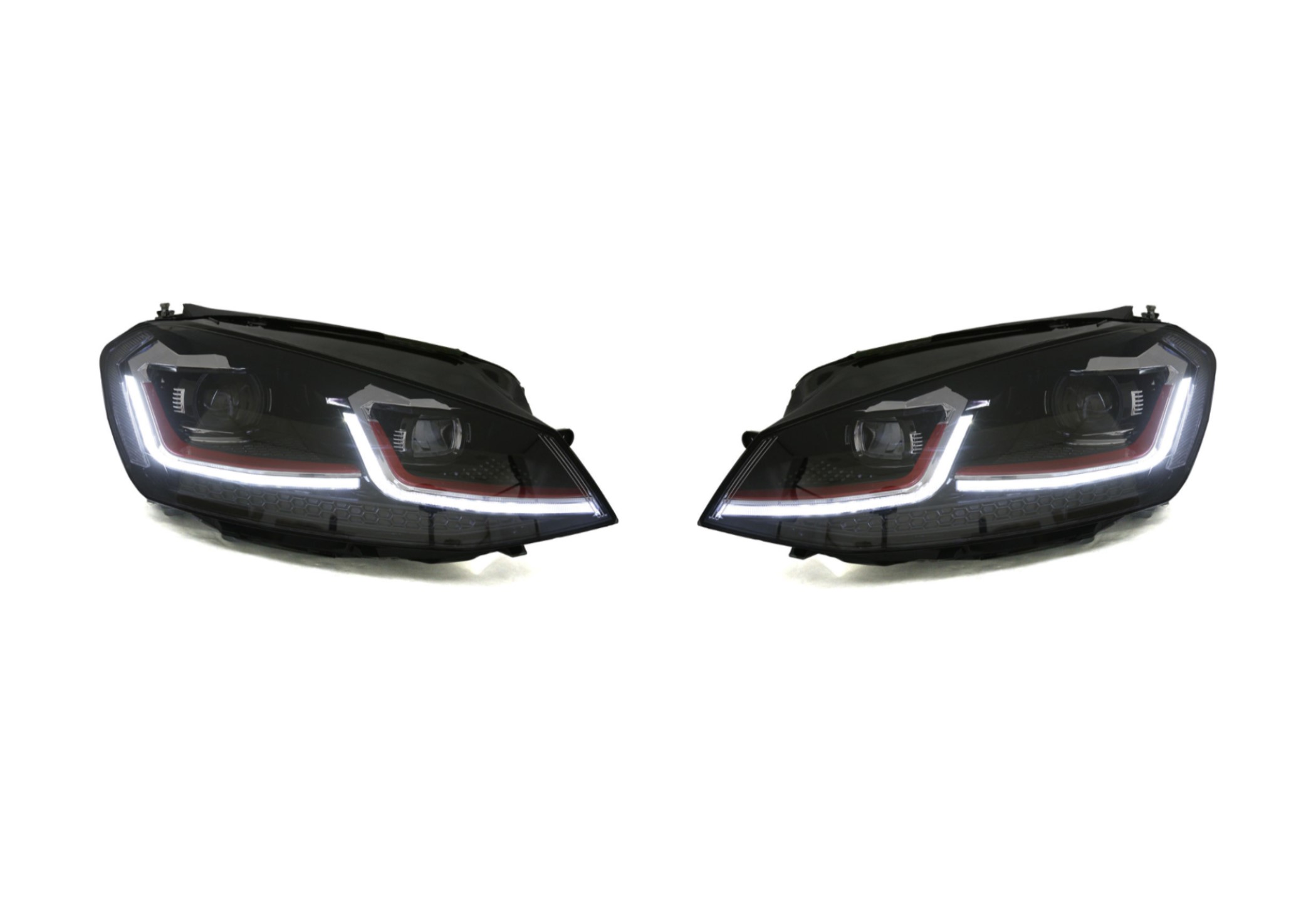 RFB MK7.5 Style Projector Headlights For VW MK7 GTI/Golf - Red Trim ...